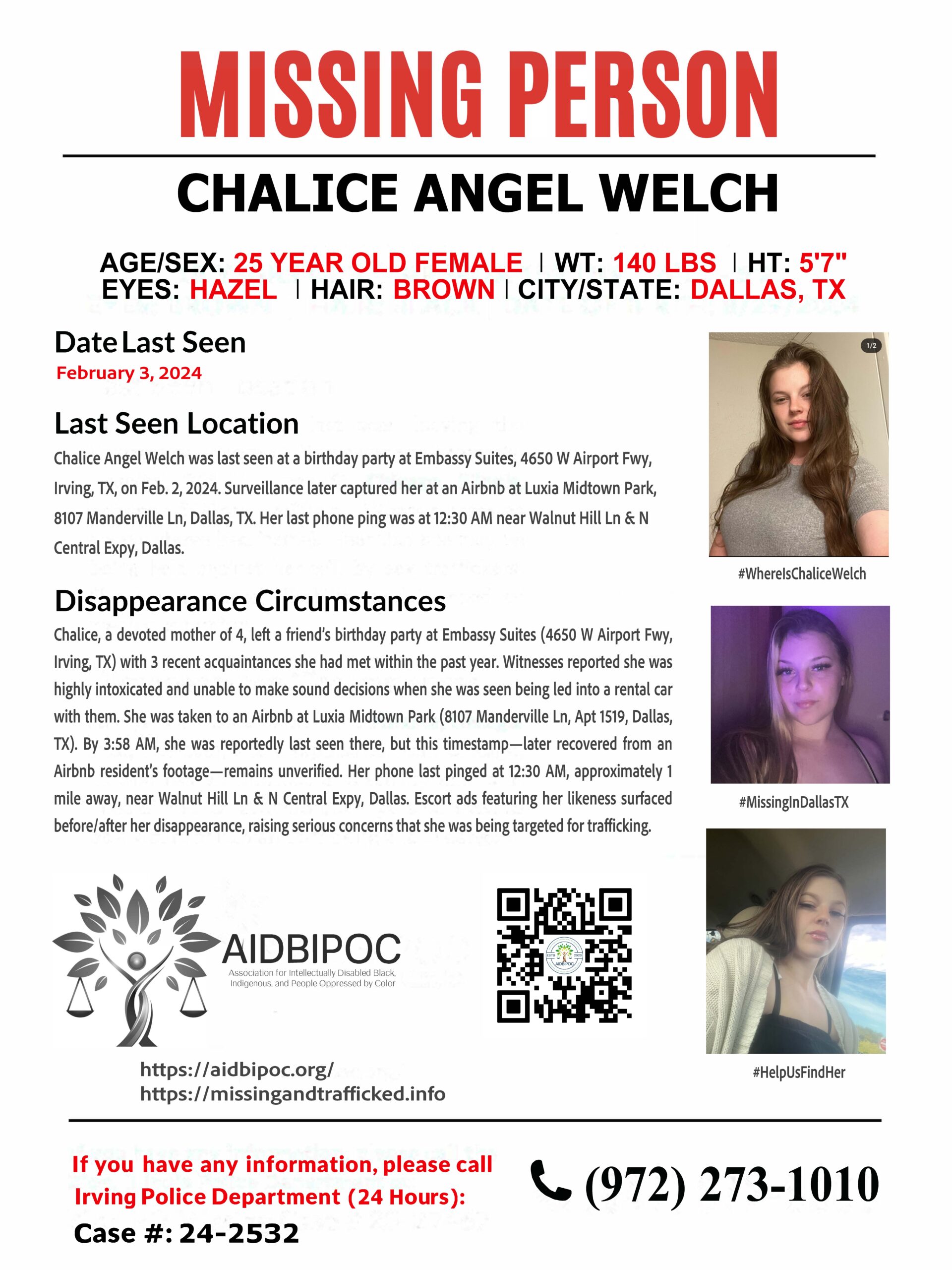 Missing Person: Chalice Angel Welch | AIDBIPOC